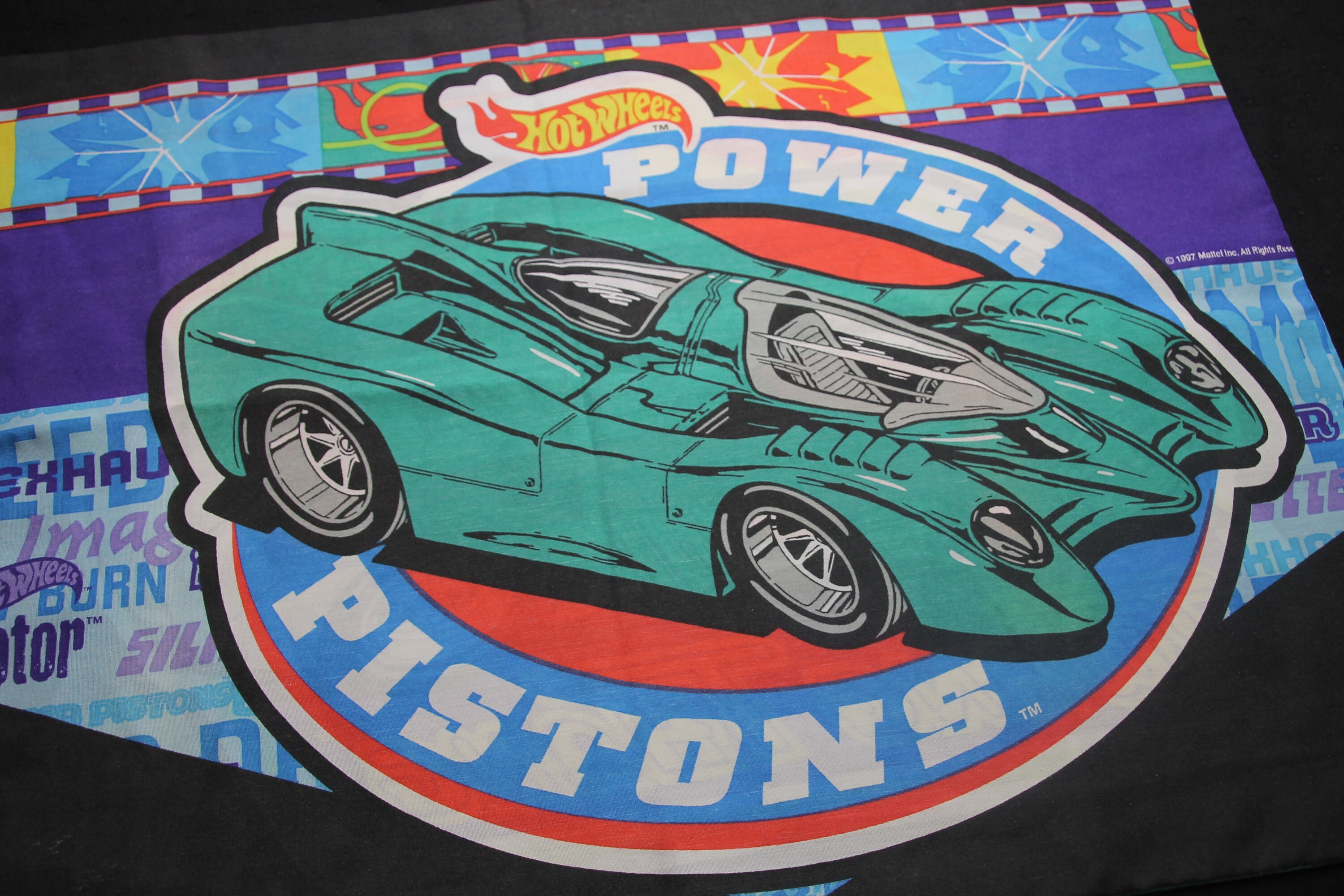 Vintage 1997 Hotwheels Hot Wheels Pattern Racing Car Kids Room Themed ...