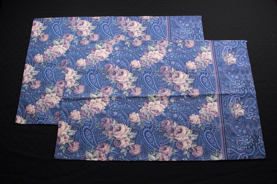 Vintage Westpoint Stevens Pair of Purple and Pink Flower Floral Themed ...