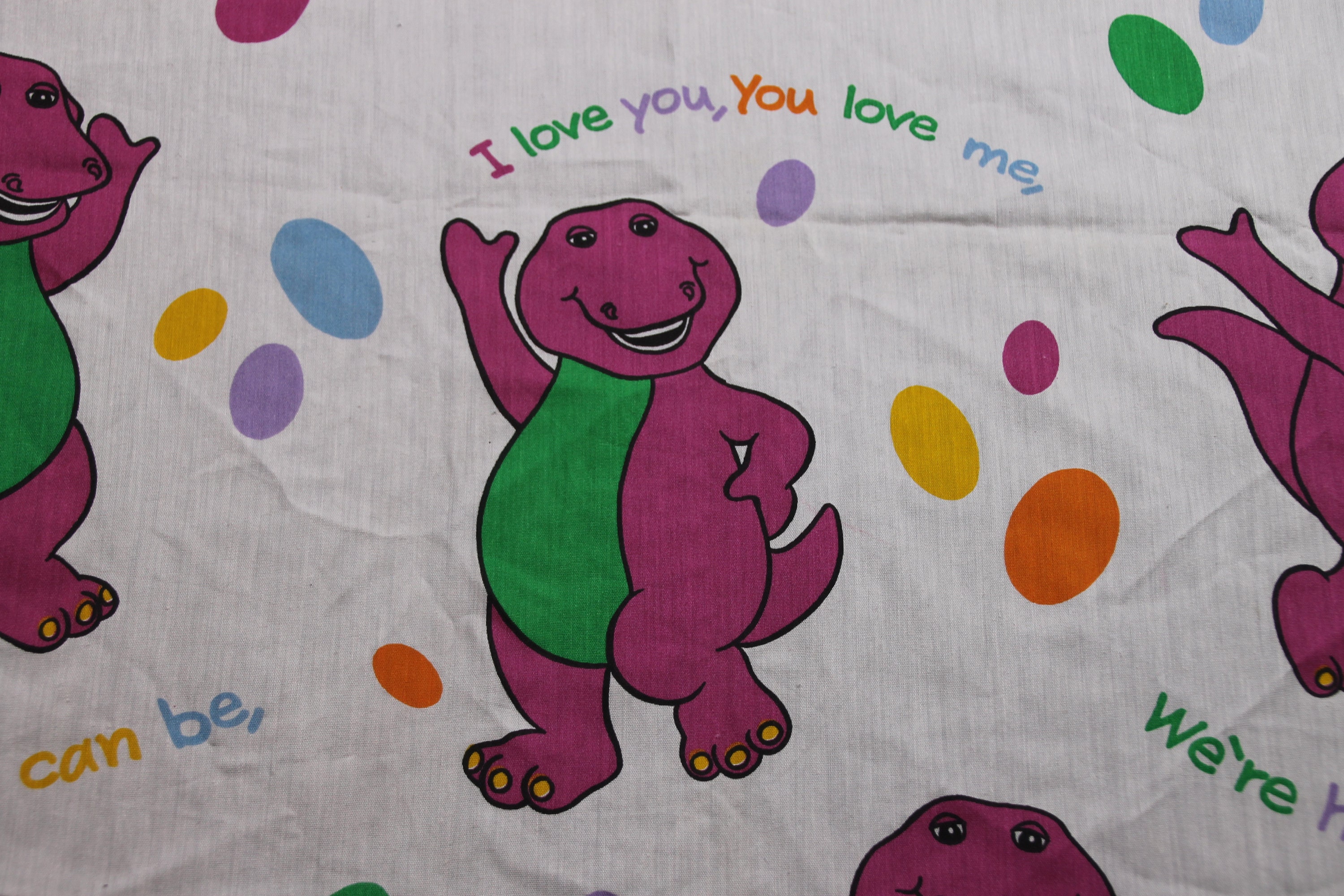 Vintage 1992 Barney the Dinosaur Full Flat Themed Bedding Bed Sheet - Etsy
