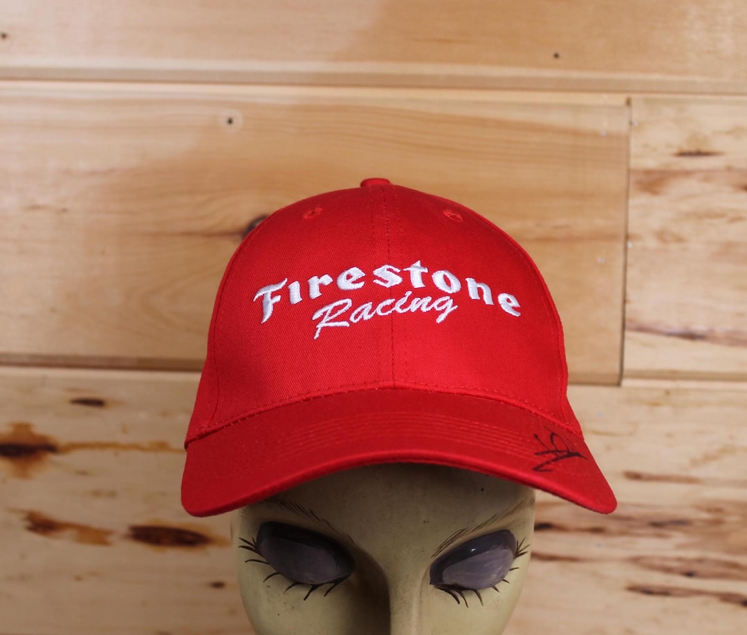 Vintage Firestone Racing Autographed Red Snapback Rope Hat Adjustable ...