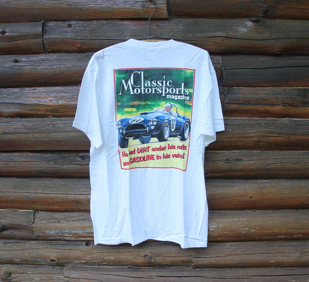 Vintage Classic Motorsports Magazine Car Racing White T-shirt Adult ...