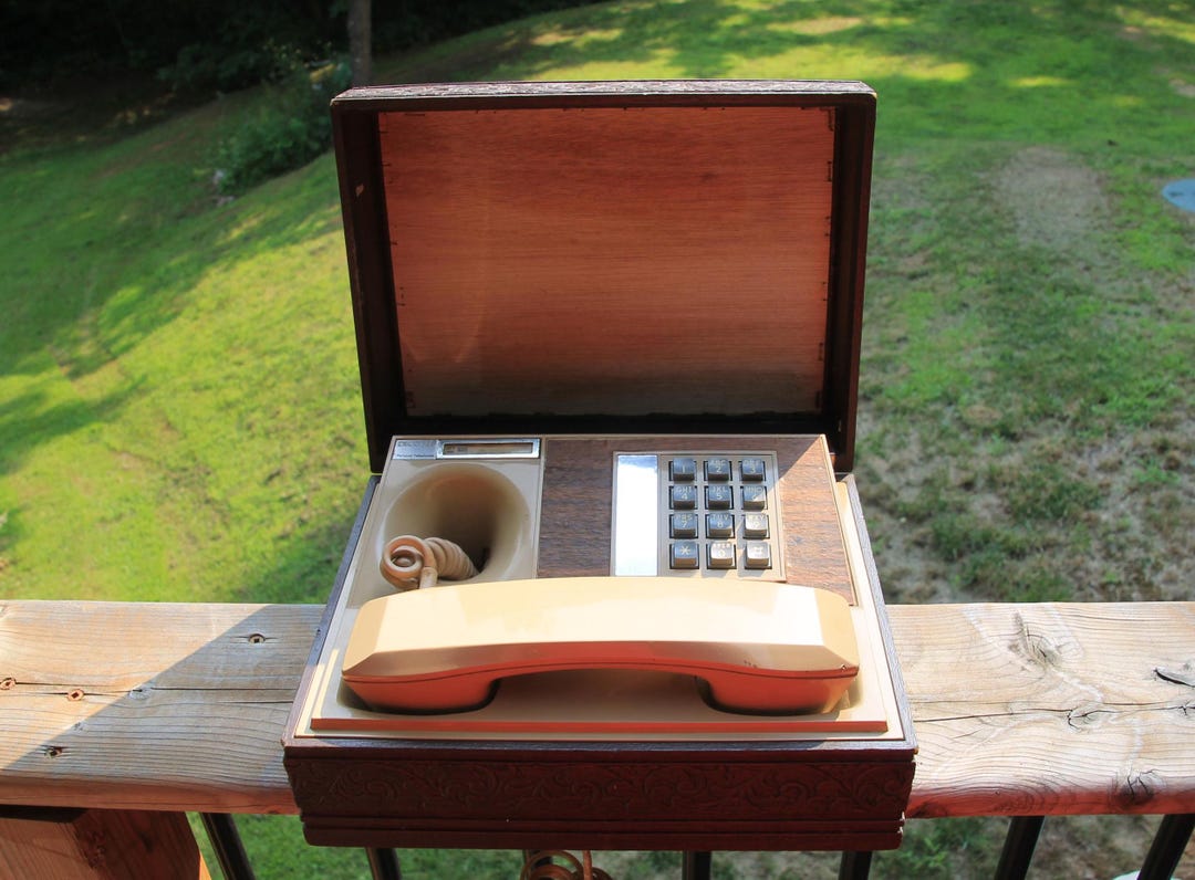Vintage Home Telephone Hidden in Wooden Storage Box Deco-tel Retro Home ...