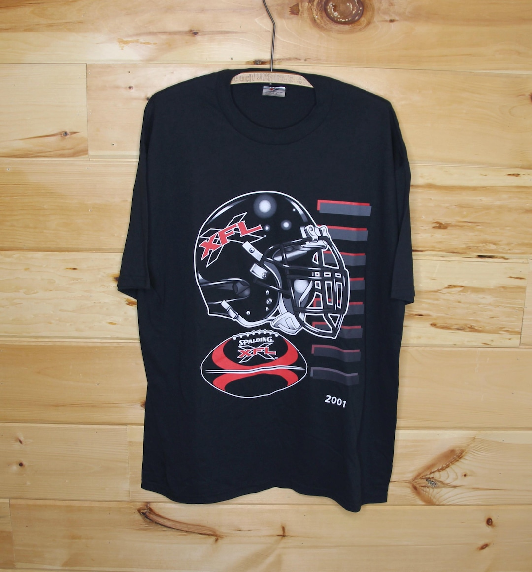 Vintage XFL Football Kickoff Tour 2001 Spalding Black T-shirt Adult ...