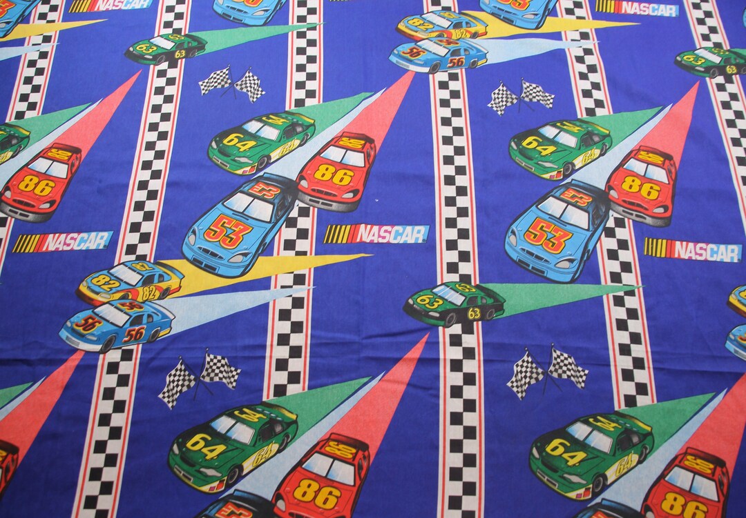 Vintage Nascar Race Car Flat Twin Bed Sheet - Etsy