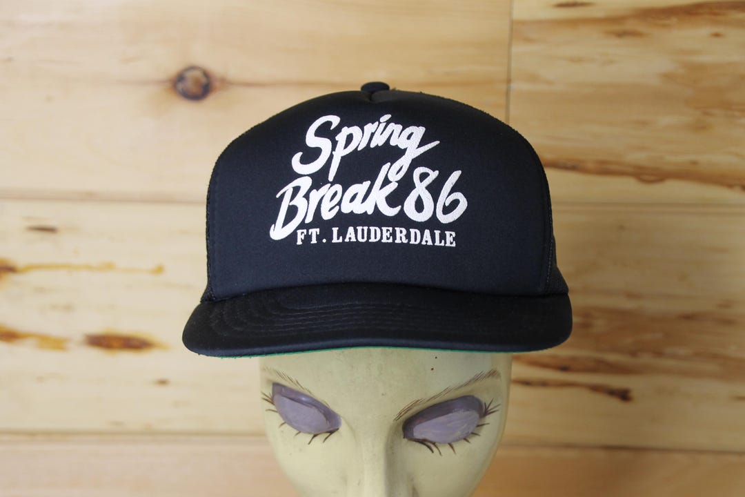 Vintage Spring Break 1986 Ft Lauderdale Florida Black Trucker Snapback ...
