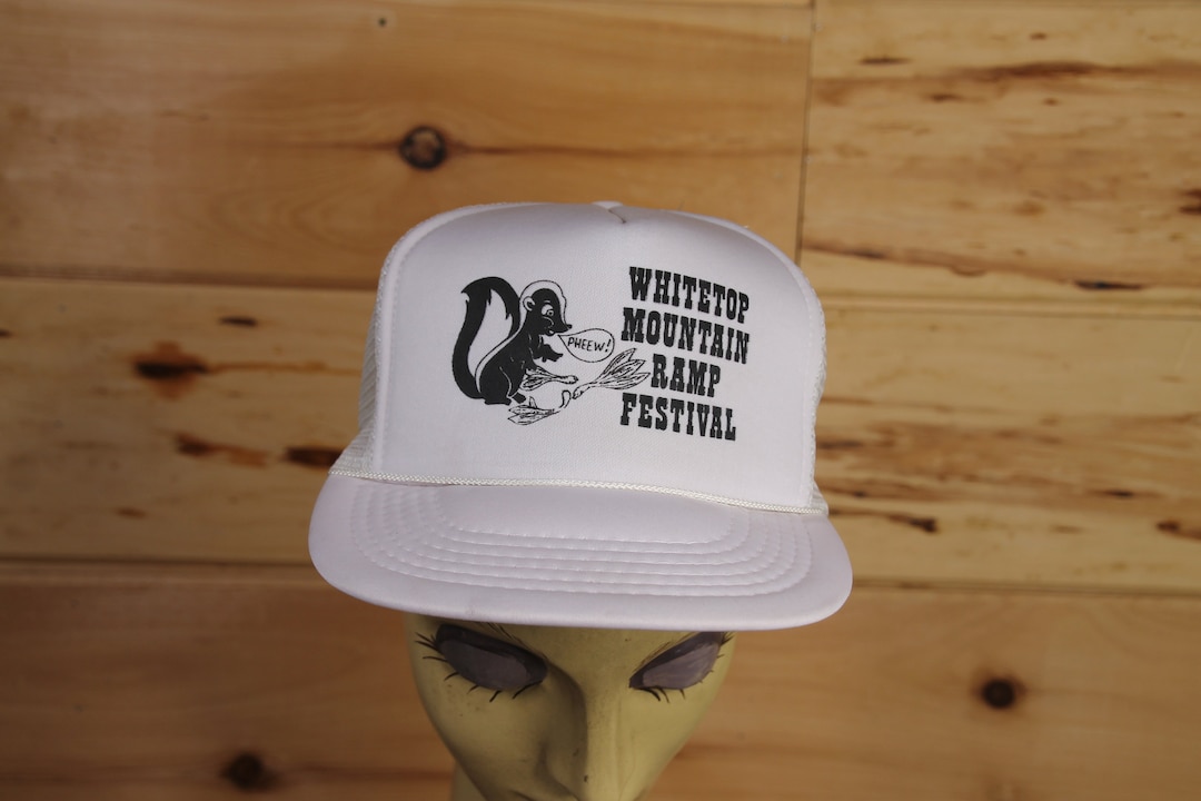 Vintage Whitetop Mountain Ramp Festival Skunk White Trucker Snapback ...
