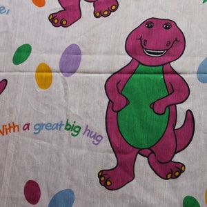 Vintage 1992 Barney the Dinosaur Full Flat Themed Bedding Bed Sheet - Etsy