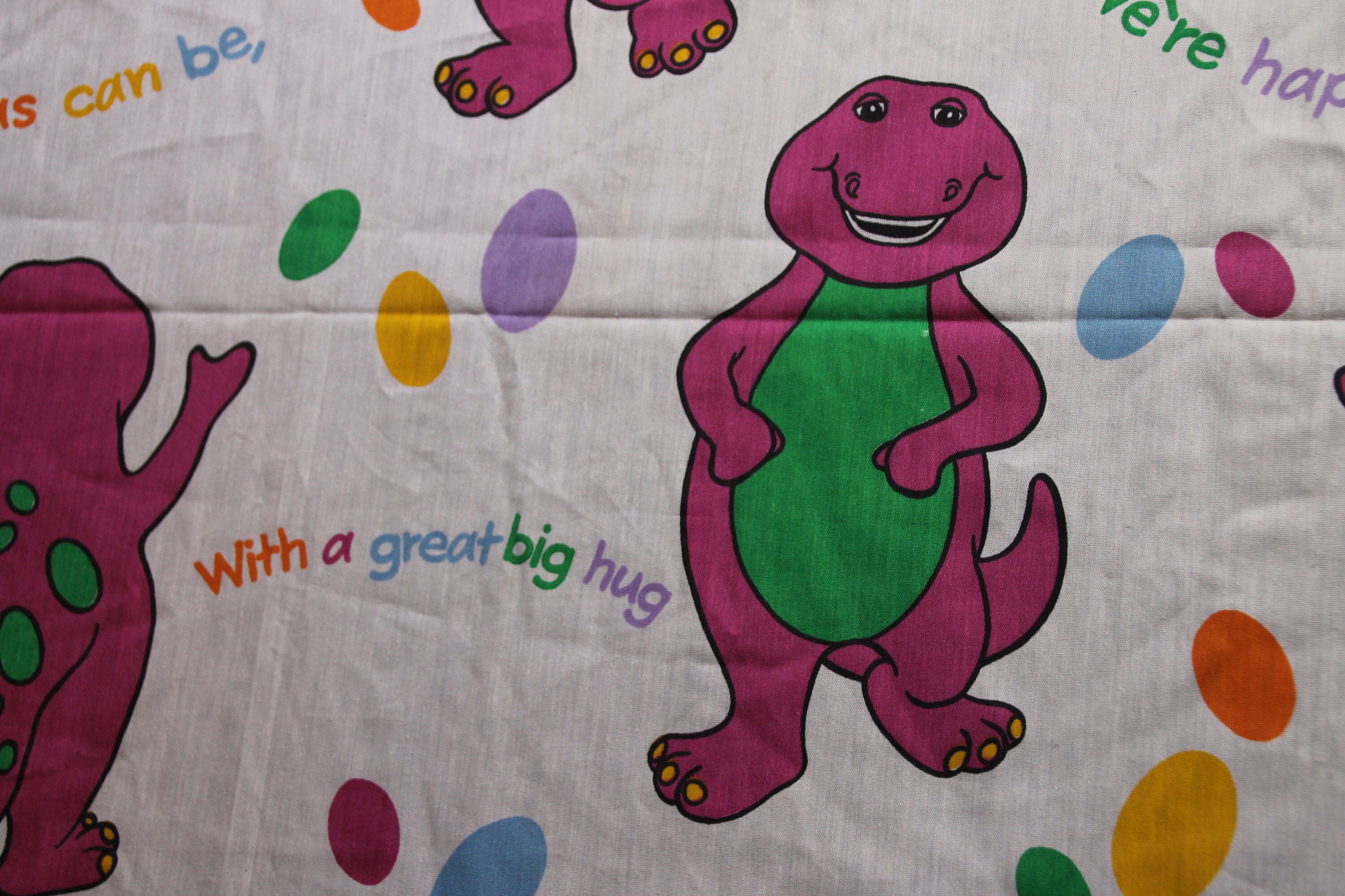Vintage 1992 Barney the Dinosaur Full Flat Themed Bedding Bed Sheet - Etsy