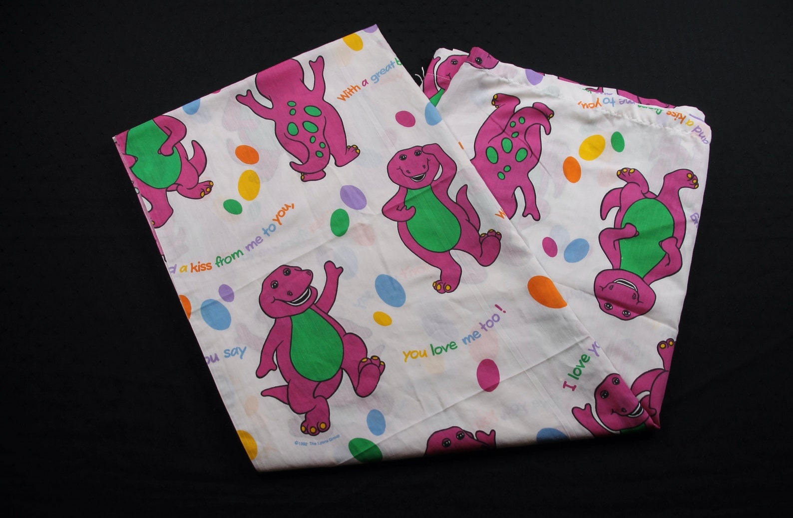 Vintage 1992 Barney the Dinosaur Full Flat Themed Bedding Bed Sheet - Etsy
