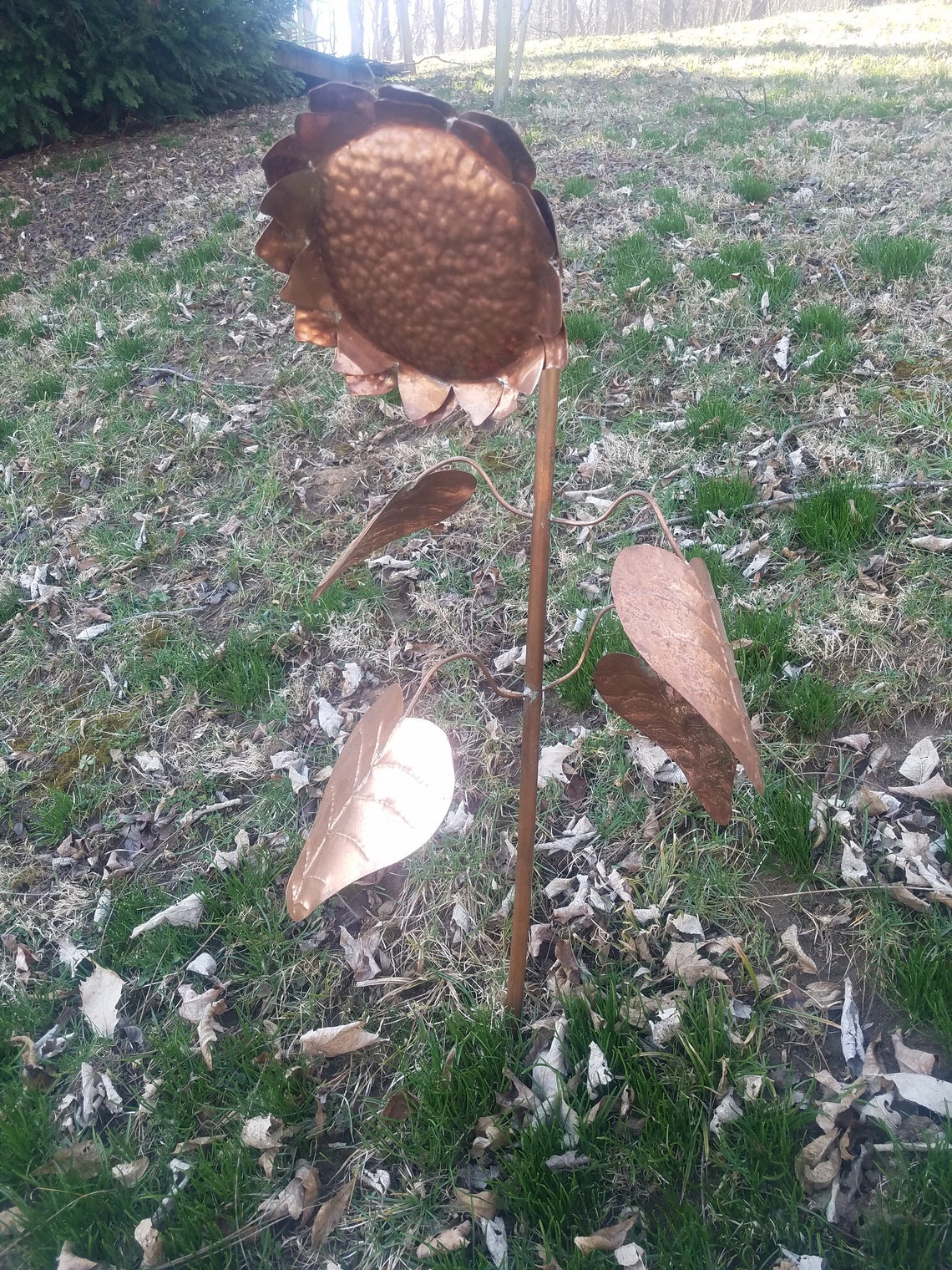 Copper Sunflower Garden Art by Ron Yurcak - Etsy