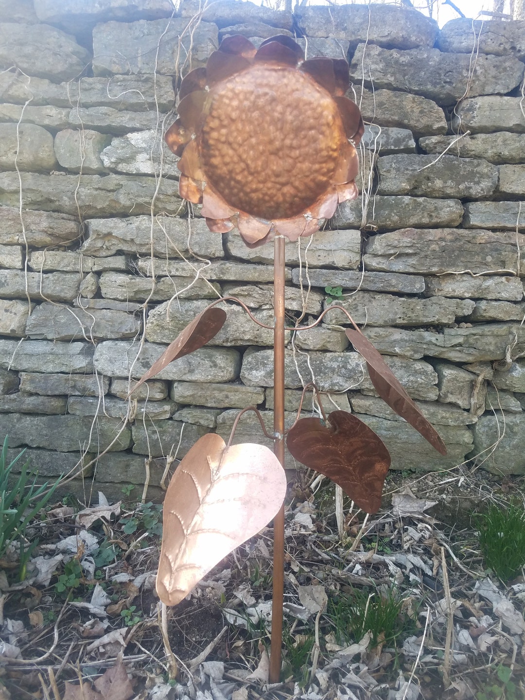 Copper Sunflower Garden Art by Ron Yurcak - Etsy