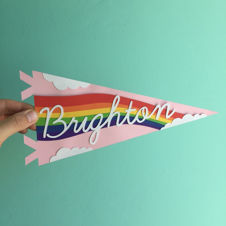 Brighton wall hanging pennant flag Brighton flag pride | Etsy
