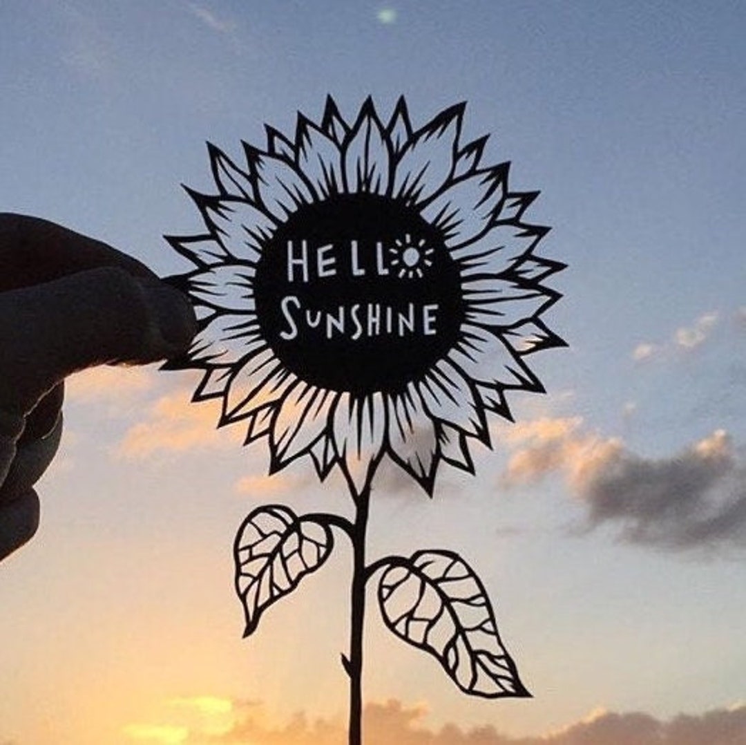 Hello Sunshine Sunflower Papercutting Template Download, Diy Papercut ...