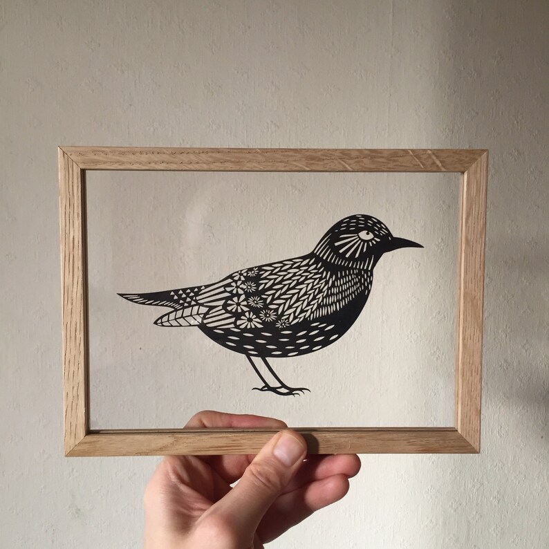 Papercut Blackbird A5 Floating Frame Papercut Bird Frame | Etsy