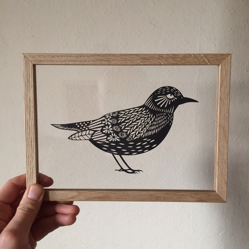 Papercut Blackbird A5 Floating Frame Papercut Bird Frame | Etsy
