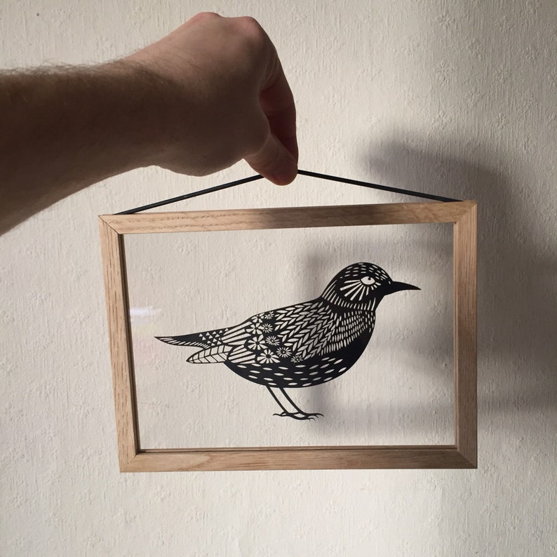 Papercut Blackbird A5 Floating Frame Papercut Bird Frame | Etsy
