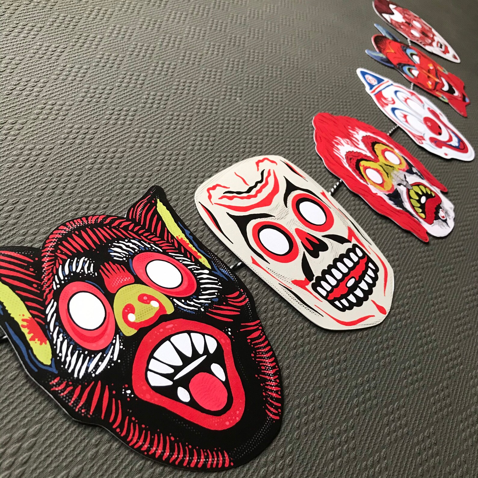 1980s Vintage Halloween Monster Mask Inspired Paper Garland - Etsy