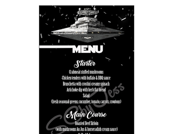 Star Wars Wedding Menu | Etsy
