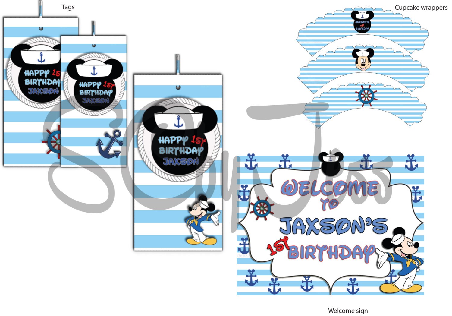 Nautical Mickey Party Pack - Etsy