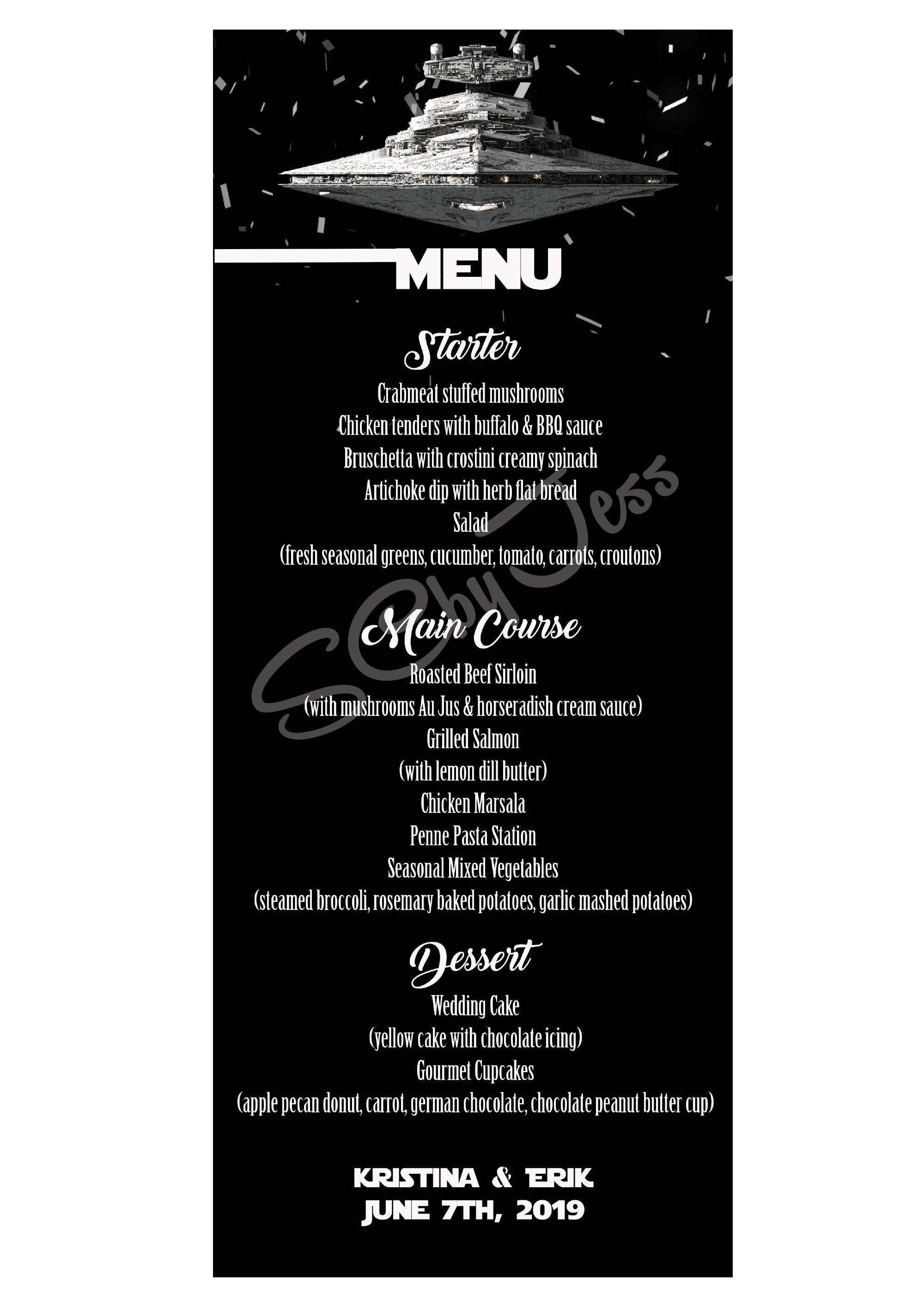 Star Wars Wedding Menu - Etsy