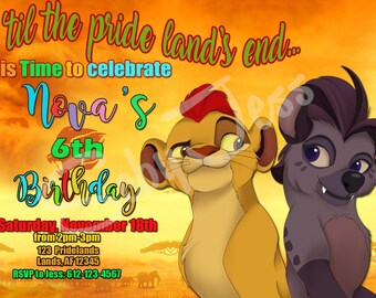 The Lion Guard Invitation Lion King Invitation the Lion Guard Birthday ...