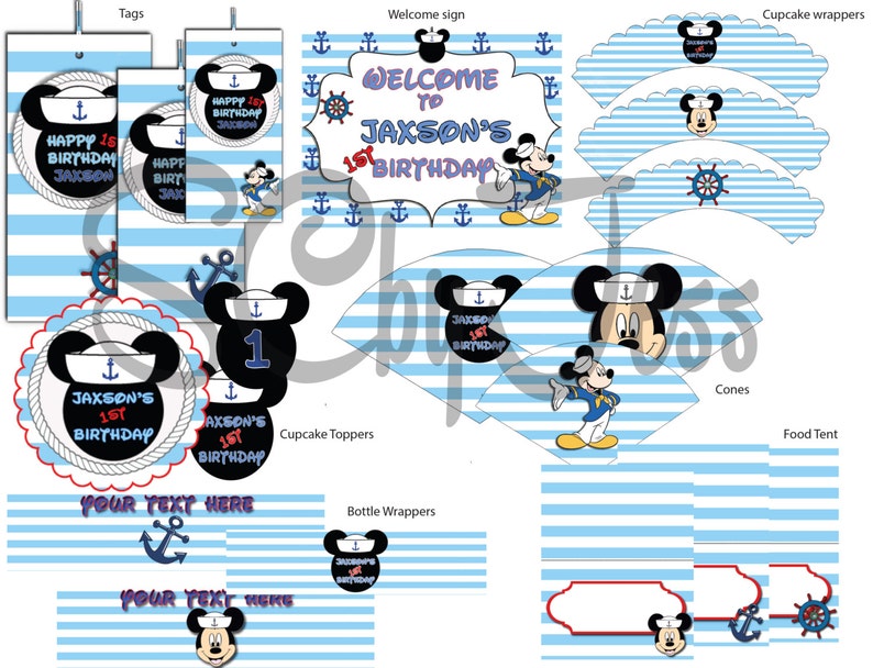 Nautical Mickey Party Pack - Etsy