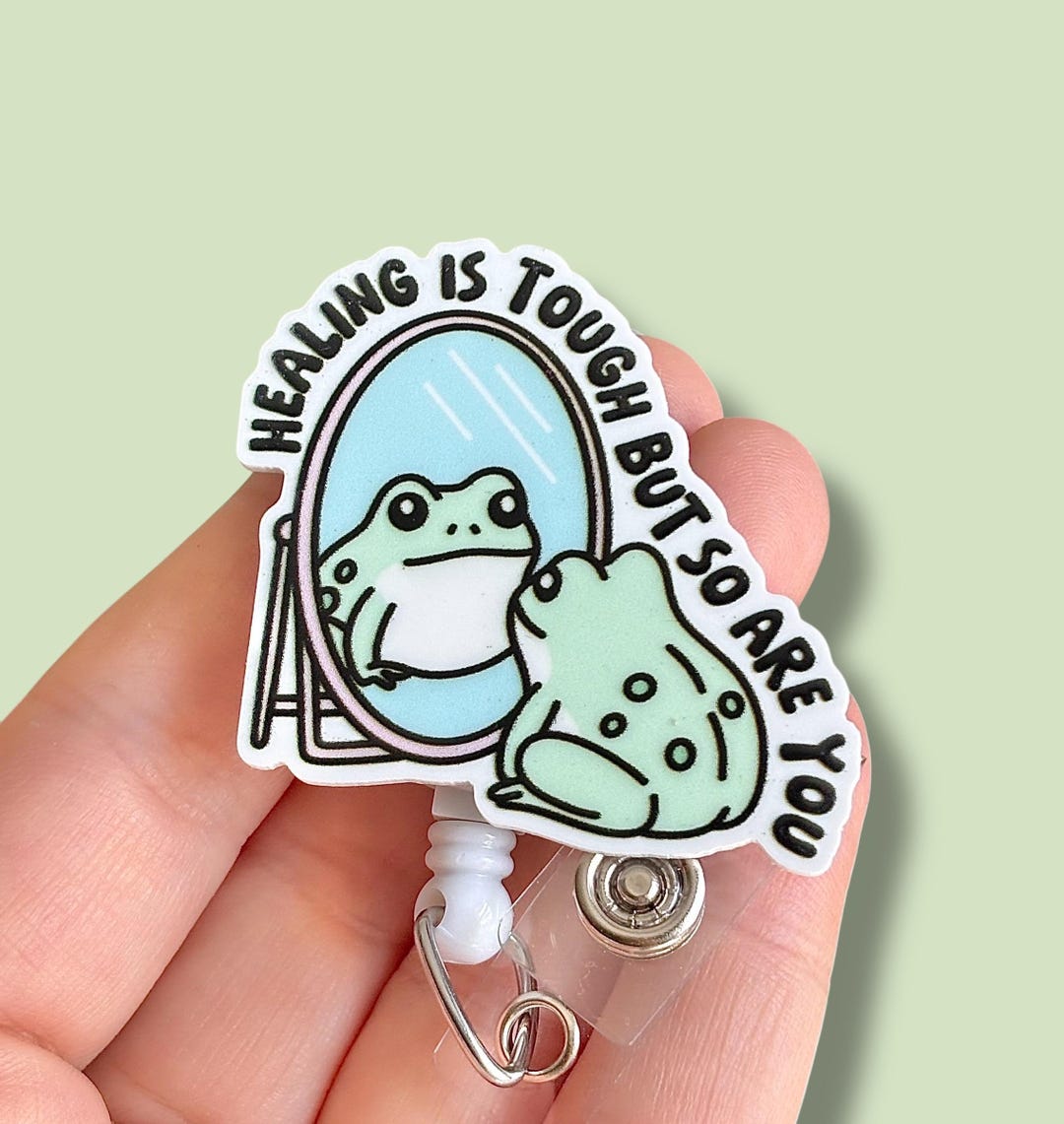 Mental Health Frog Badge Reel - Funny Badge Reel -coworker Gift - Badge ...