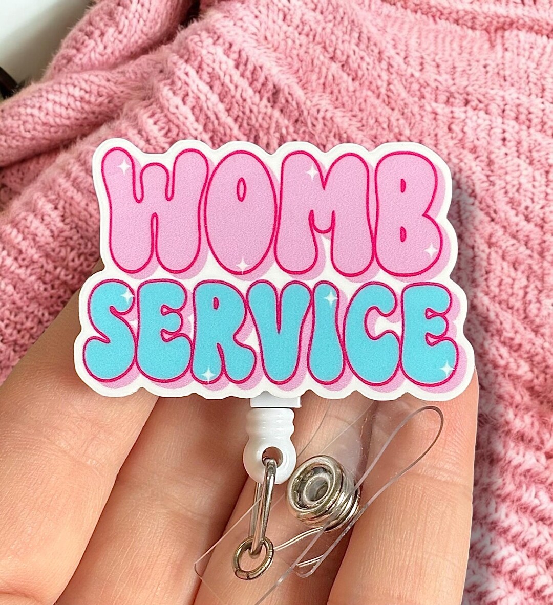 Womb Service Labor and Delivery Baby Badge Reel - Nurse Badge Pull ...