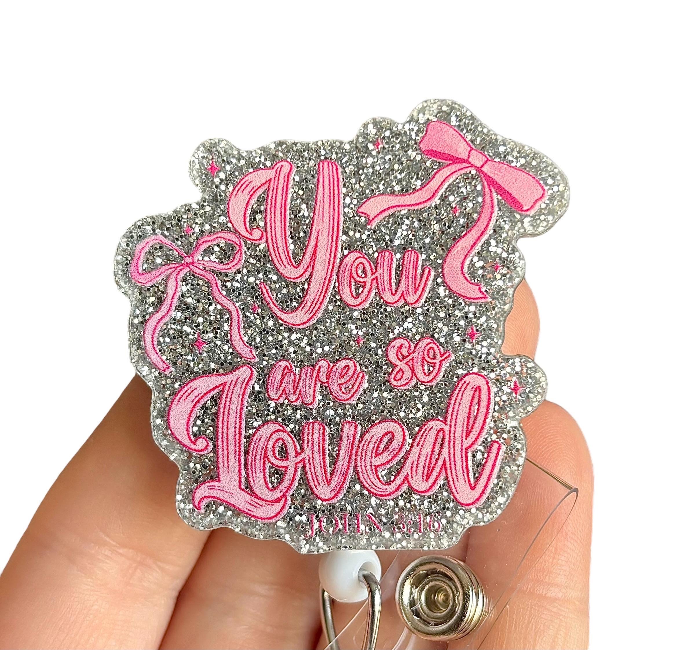 Valentine’s Day Coquette Badge Reel - Pink Bow Badge Reel - Nurse Badge ...