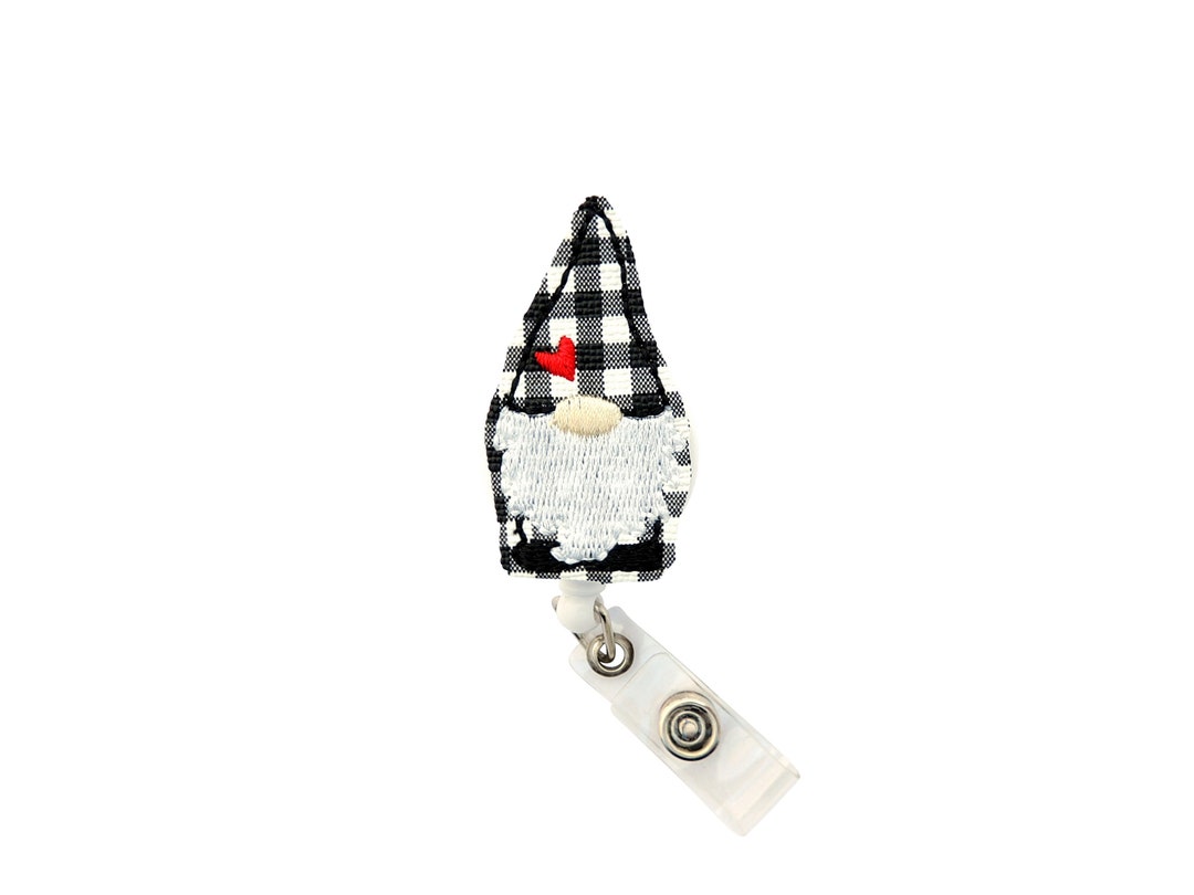 Gnome Badge Reel Plaid Badge Reel Christmas Badge - Etsy