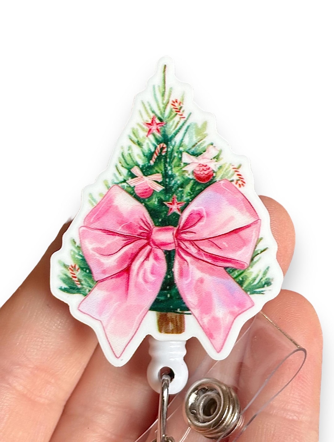 Christmas Tree Badge Reel - Badge Pull - Badge Clip - Festive Gift for ...