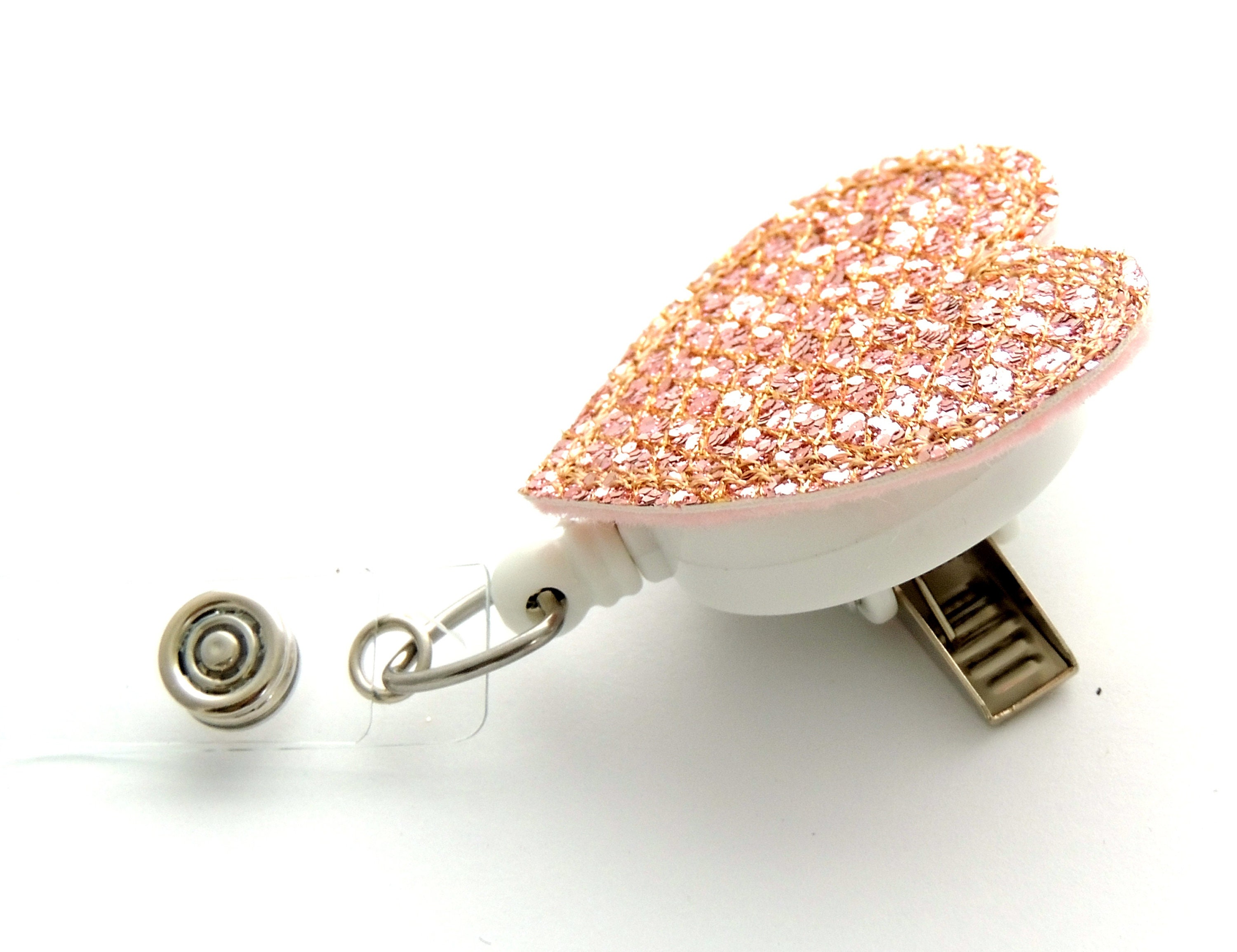 RN badge reel Rose Gold Heart Badge Reel Valentines day | Etsy