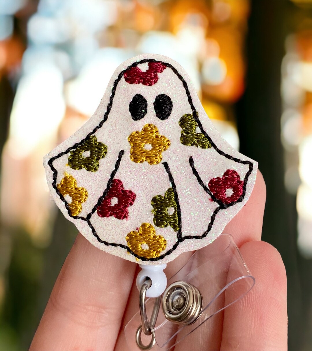 Ghost Badge Reel Halloween Badge Retractable Badge Badge Topper ID ...