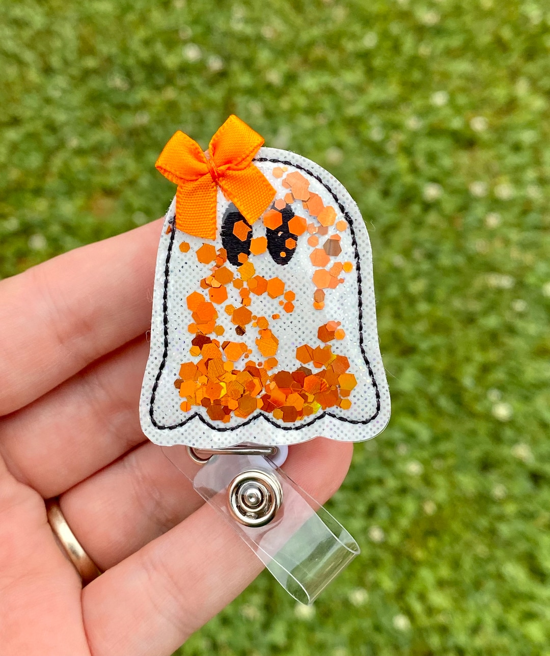 Ghost Badge Reel Halloween Badge Reel Nurse Badge Id Holder Badge Clip ...