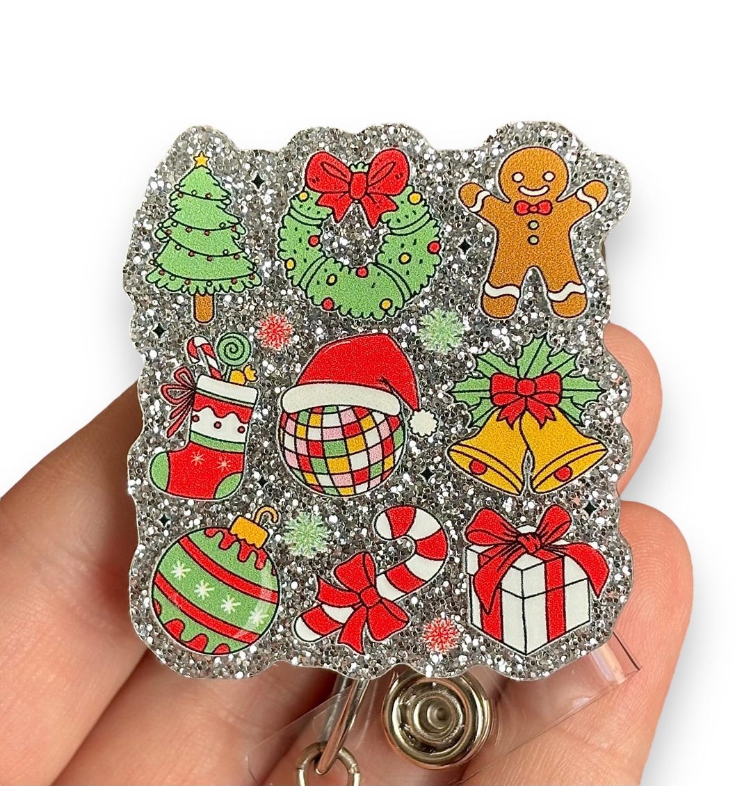 Christmas Badge Reel - Groovy Disco Badge Reel - Badge Pull - Badge ...
