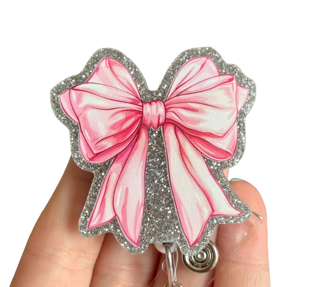 Coquette Bow Badge Reel - Coquette Badge Reel - Nurse's Badge Reel ...