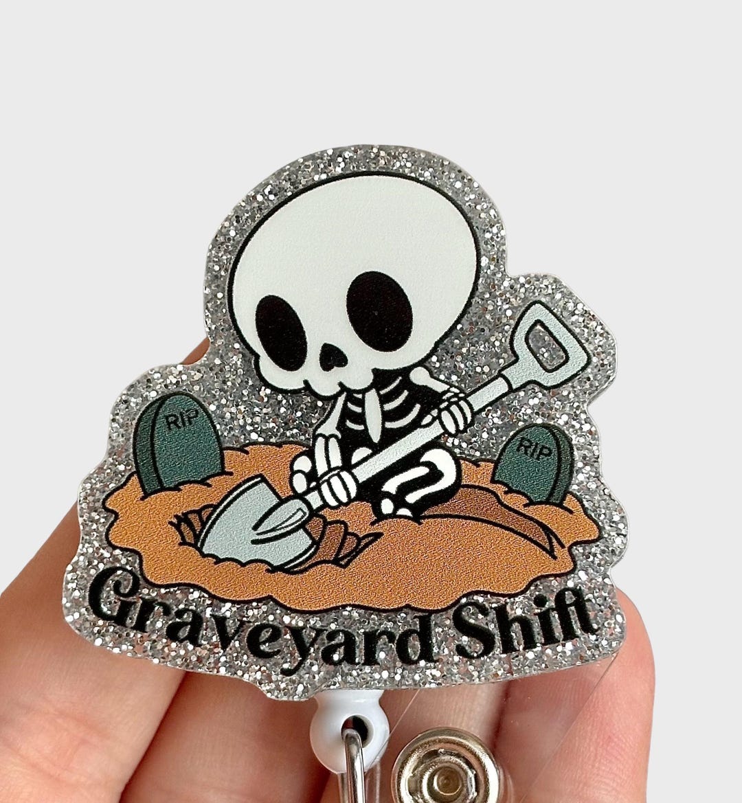 Night Nurse Shift Badge Reel - Funny Badge Reel - Badge Clip -badge ...