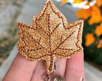 Fall Leaf Badge Reel - Etsy