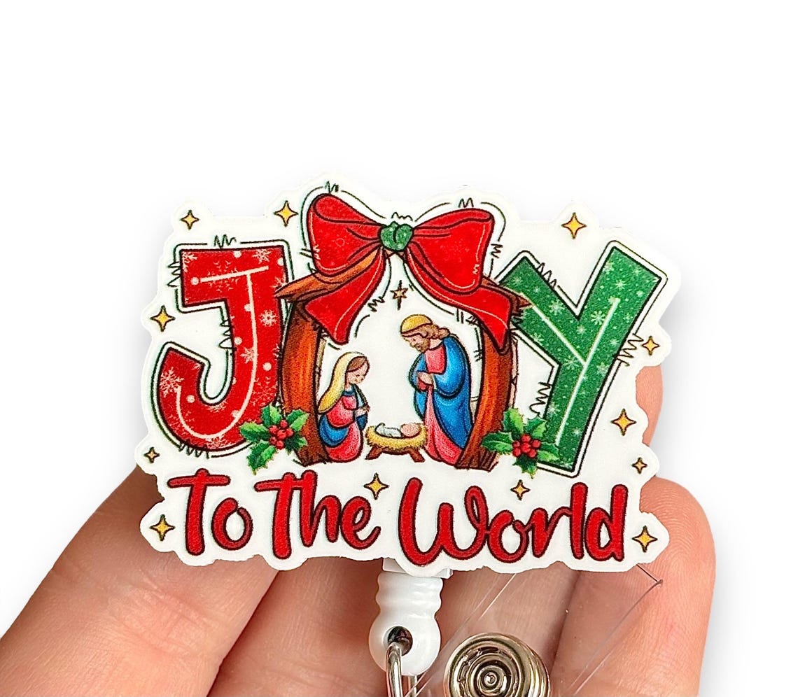 Christmas Nativity Scene Badge Reel - Nurse Badge Reel - Badge Clip ...