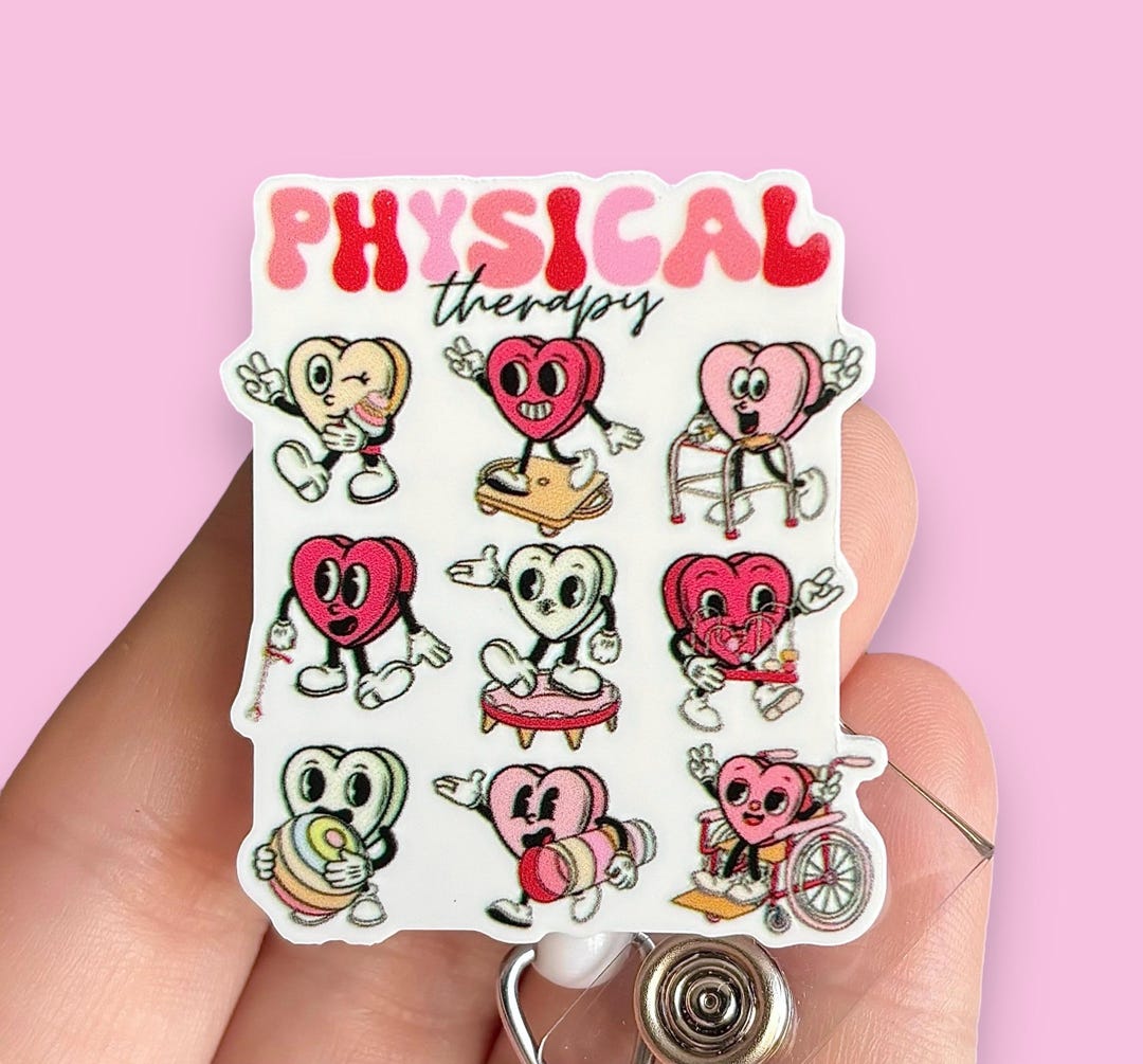 Valentine’s Day Physical Therapy Badge Reel - Mental Health Badge Reel ...