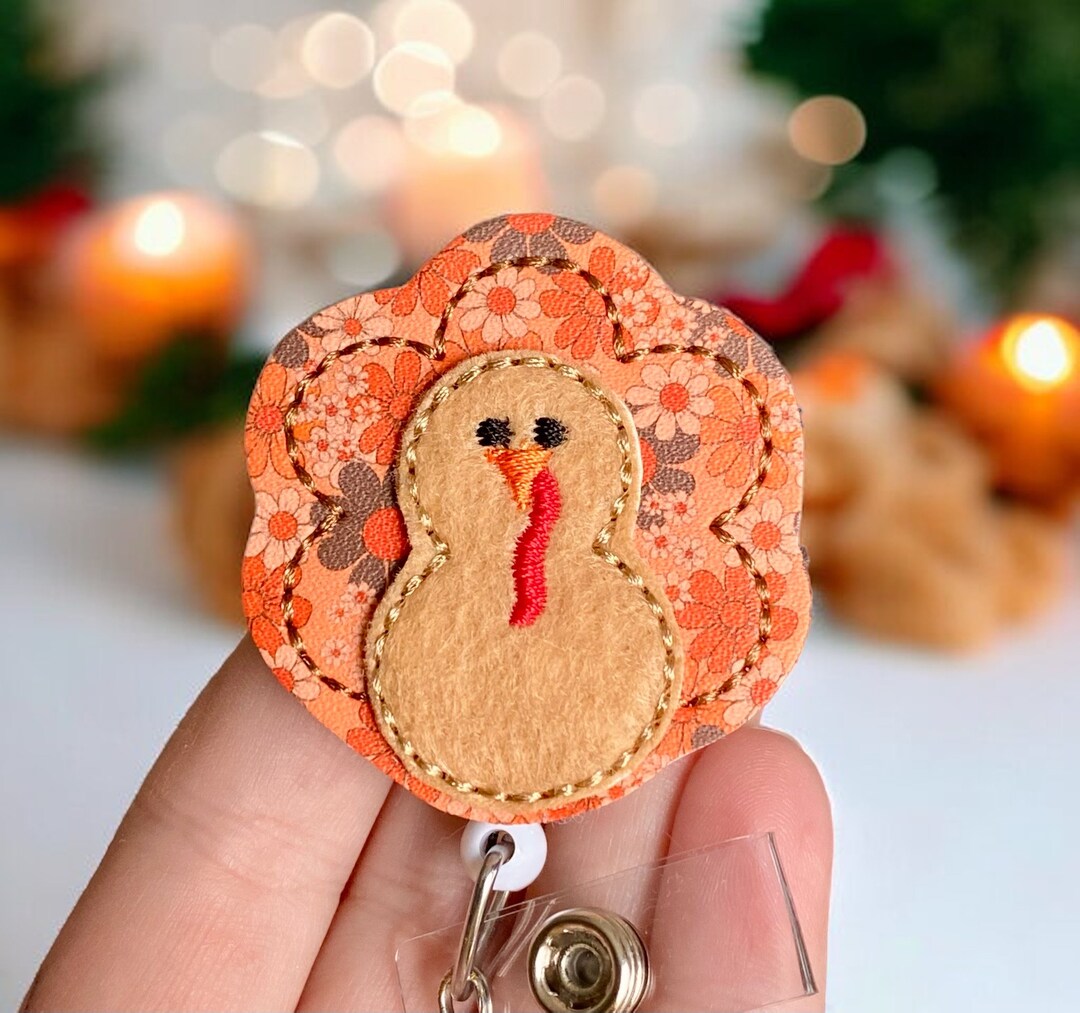 Turkey Badge Reel Thanksgiving Badge Reel Fall Badge Reel - Etsy