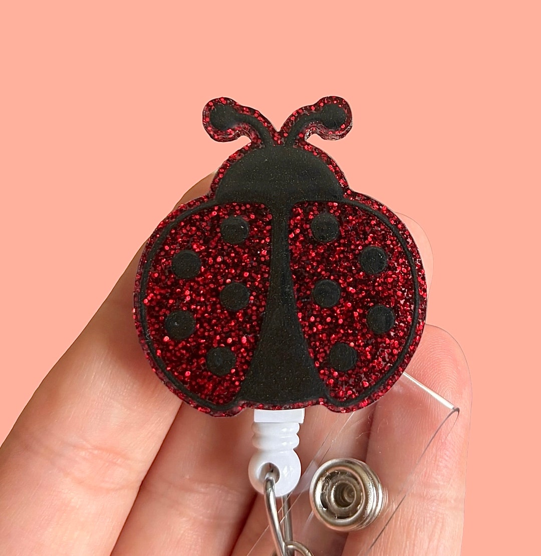 Ladybug Badge Reel - Spring Badge Reel - Retractable Badge Reel - Nurse ...