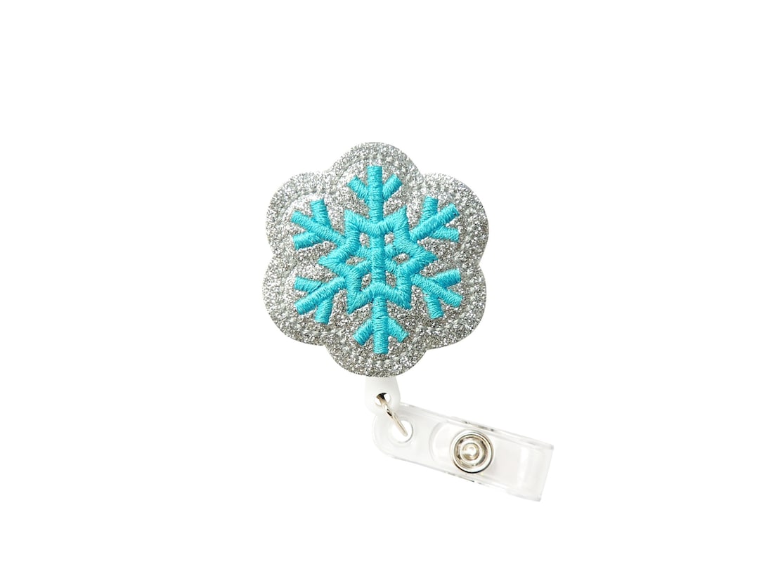 Snowflake Badge Reel Blue Snowflake Retractable Badge Reel Snowflake ...