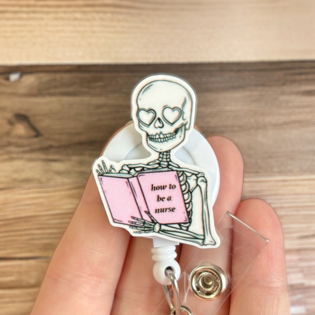 Skeleton Badge Reel Badge Topper Badge Buddy Badge Clip - Etsy