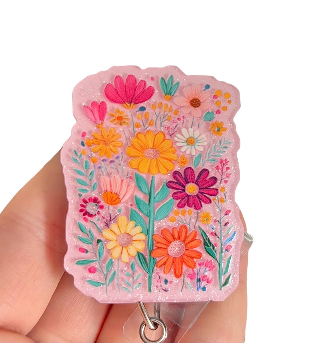Spring Floral Badge Reel - Spring Badge Pull - Badge Clip - Gift for ...