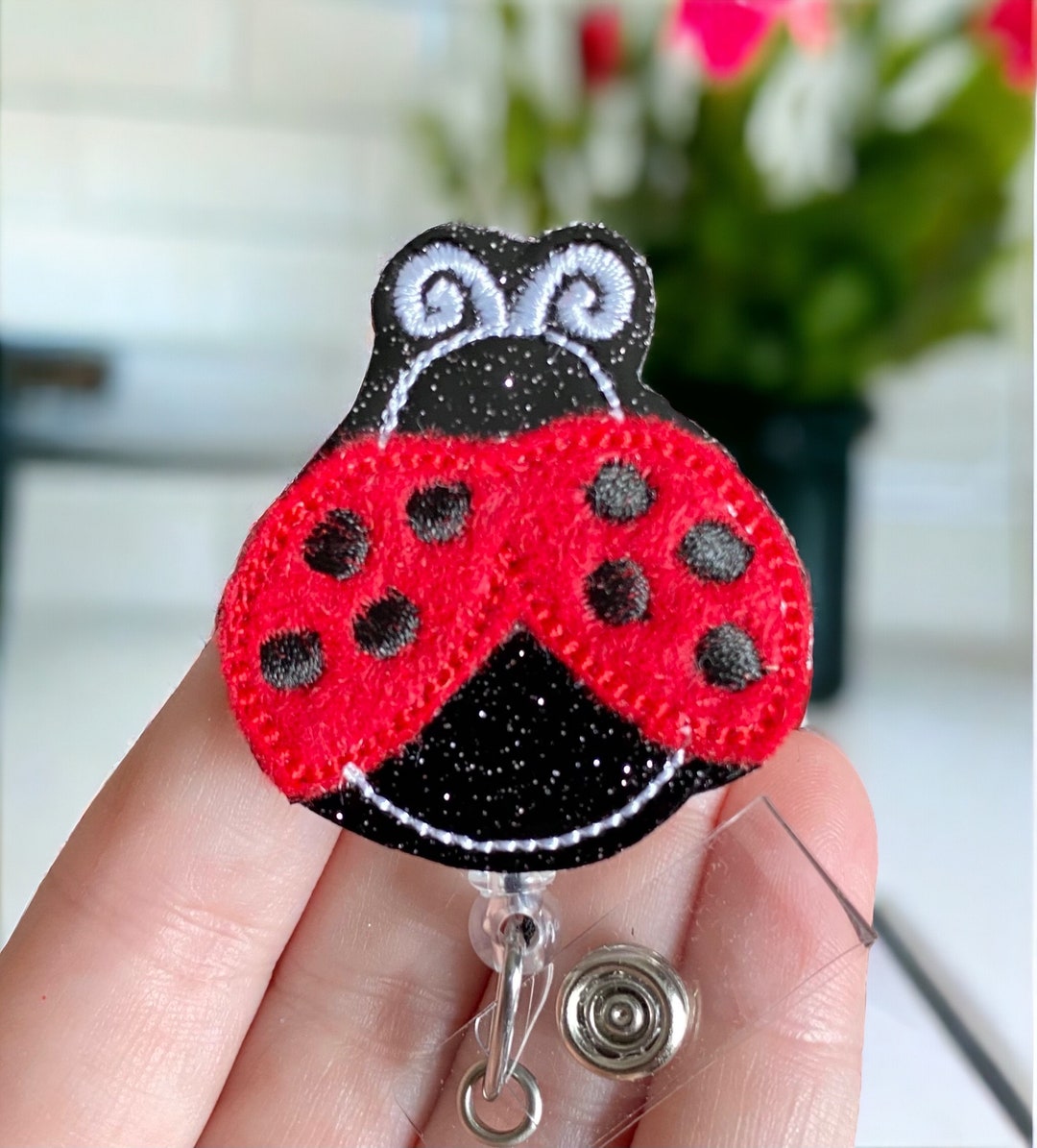 Ladybug Badge Reel Spring Badge Reel Retractable Badge Reel Nurse Gift ...