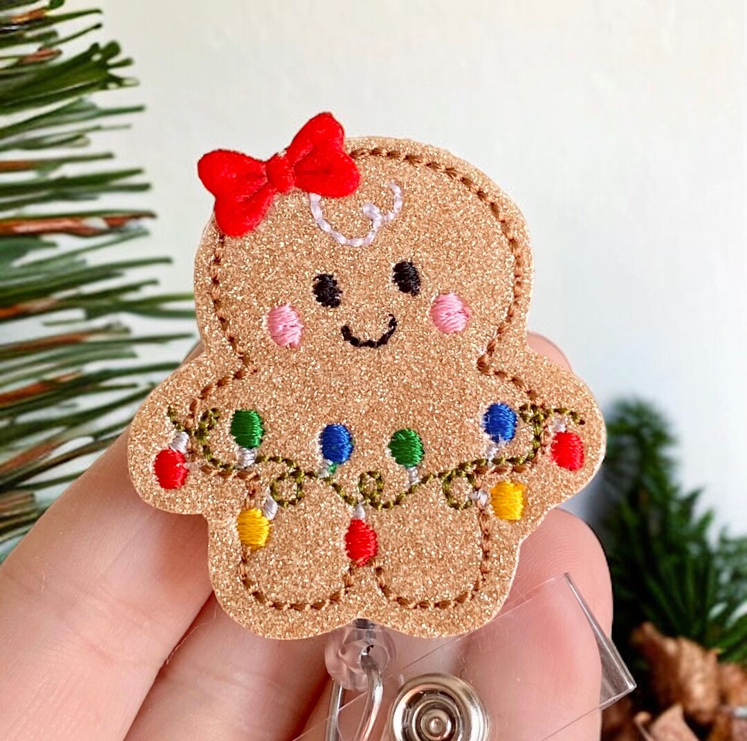 Gingerbread Badge Reel Christmas Badge Reel Gingerbread With Christmas ...