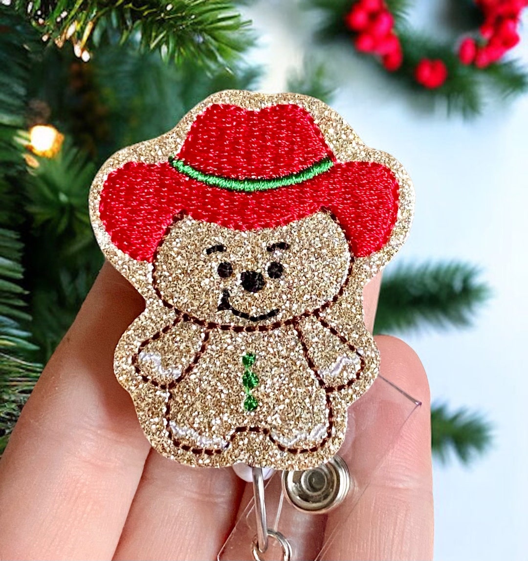 Gingerbread Badge Reel Western Christmas Badge Reel - Etsy