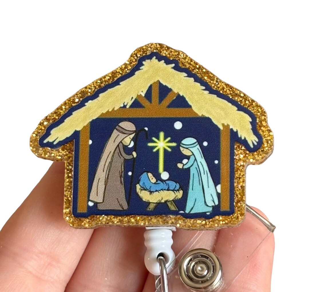 Christmas Badge Reel - Nativity Scene Badge Reel - Gift for Coworker - Etsy