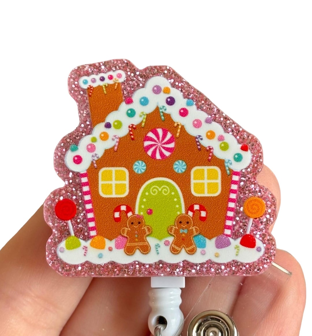 Christmas Badge Reel - Gingerbread House Badge Reel - Badge Pull ...